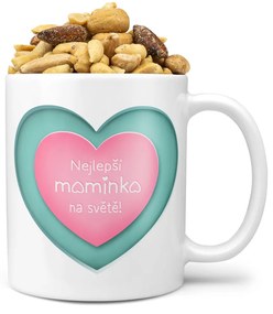 Hrnek Nejlepší maminka – pit (Náplň hrníčku: Směs slaných oříšků)