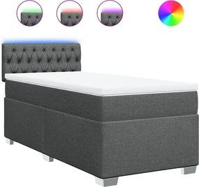 Box spring postel s matrací tmavě šedá 90x200 cm textil 3288079