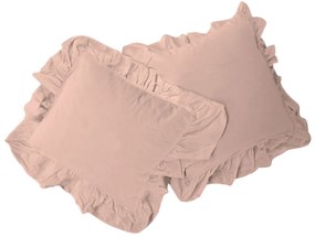 SADA POVLAKU NA POLŠTÁŘ STONEWASHED 2 KS 40X40 CM RŮŽOVÁ
