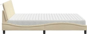 Postel s matrací Hanko krémová 160 x 200 cm textil 3310543