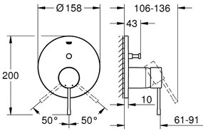 Grohe Essence SET 1 - Sprchový systém pod omítku, Essence, páková baterie- kompletní sada