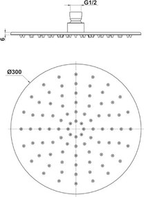 Sapho Sapho, Hlavová sprcha, průměr 300mm, zlato mat, SF41G
