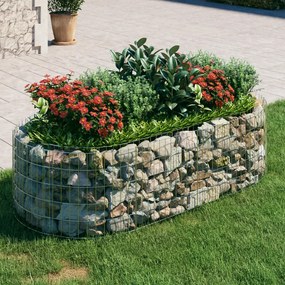 Gabionový vyvýšený záhon pozinkované železo 200 x 100 x 50 cm 152040