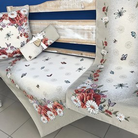 Tegatex Gobelínový ubrus - luční kvítí do červena Velikost: 40*140 cm