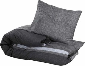 Sada povlečení na peřinu tmavě šedá a černá 200x200 cm bavlna 136478