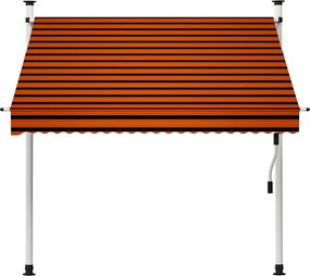 Ručně zatahovací markýza 200 cm oranžovo-hnědá 145836