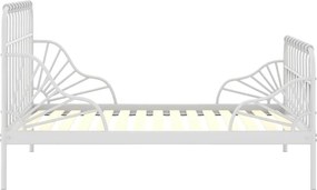 Prodloužitelný rám postele bílý kov 80 x 130/200 cm 324741