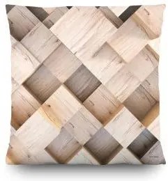 Dekorační foto polštářek Dřevěné krychle, 45x45cm, CN3607