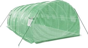 vidaXL Skleník s ocelovým rámem 18 m² 6 x 3 x 2 m [3188040] Barva: Zelená