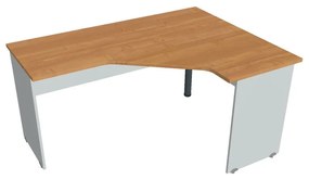 Stůl ergo levý 160*120 cm - Hobis Gate GEV 60 L Dekor stolové desky: olše, Dekor lamino podnože: šedá, Barva nohy: černá