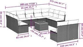 12dílná zahradní sedací souprava s poduškami béžová polyratan 3223889