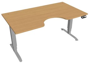 Hobis Motion Elektr. nastavitelný stůl 160x90 s pamětí - HOBIS ERGO MOTION MSE 3M 1600 Dekor stolové desky: buk, Barva kovové podnože: stříbrná