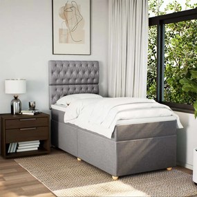 Box spring postel s matrací taupe 90x190 cm textil 3291146