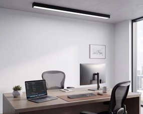 LED Přisazený/lustr na lanku LED/44W/230V 6000K 120 cm černá