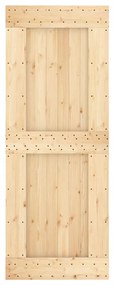 Posuvné dveře s kováním 80 x 210 cm masivní borové dřevo,  3203237
