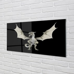 akrylový obraz bílý drak 125x50 cm