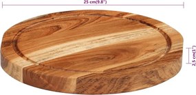 vidaXL Prkénko na krájení Ø 25 x 2,5 cm masivní akáciové dřevo [356966]