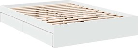 Rám postele se zásuvkami bílý 140 x 190 cm kompozitní dřevo 3280685