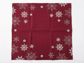 Vánoční ubrus SNOWFALL 85x85 cm, vínový