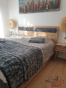 Šedý chlupatý hotelový běhoun na postel Tiara - 240*100*3cm