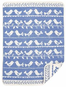 Dětská deka Birds blue (chenille) 70x90, Klippan Švédsko Modrá