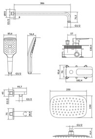 Cersanit S952-029 - Sprchová sada s podomítkovou baterií LARGA lesklý chrom
