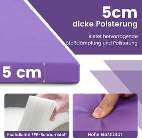 Costway 300 x 117 x 5 cm měkká podlahová rohož z umělé kůže s uchy