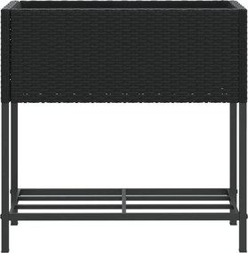 Zahradní truhlíky s policí 2 ks černé 70 x 28 x 70 cm 3210510