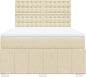 Box spring postel s matrací krémová 140x200 cm textil 3294010