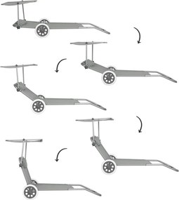 Zahradní lehátko na kolečkách SPRINGOS MOBI šedé