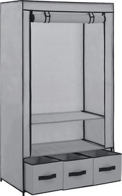 Šatní skříň šedá 87 x 49 x 159 cm textil 282460