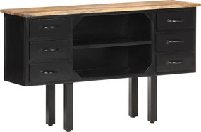 Příborník 110 x 30 x 65 cm masivní hrubý mangovník a ocel 321571