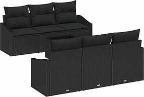 Set pohovek 7 ks Černá polyratan 3355282