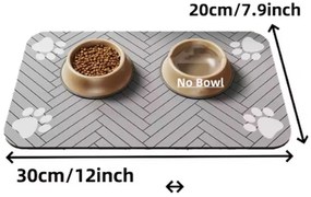 Voděodolná protiskluzová podložka pod misky pro domácí mazlíčky Barva: Šedá, Velikost: 20x30 cm