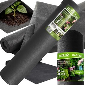 DIVODV Hustá agrovlákna 50 g, 1,5 m × 50 m, protiburinová mulčovací rohož, černá