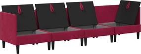 Sada nábytku do obývacího pokoje 4 ks Víno Červené Samet 3413749