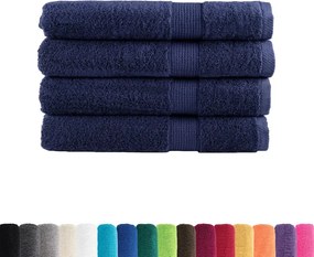 Prémiové saunové osušky SOLUND 4 ks tmavě modré 80x200 cm 600 g/m² 137267