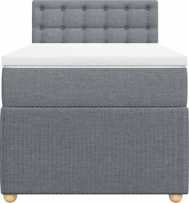 Box spring postel s matrací světle šedá 90x200 cm textil 3289653