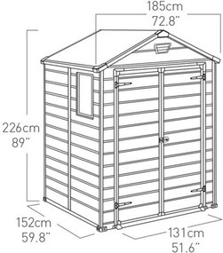 KETER MANOR 6 x 5 DD zahradní domek, 185 x 152 x 226 cm, béžová 17197128
