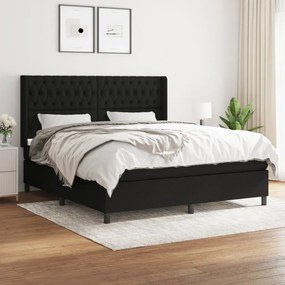 Box spring postel s matrací černá 180x200 cm textil 3131691
