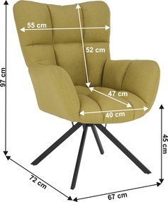 Designové otočné křeslo, pistáciová / černá, KOMODO