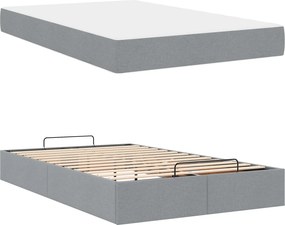 Rám postele s matrací 2 ks Světle šedá textil 3399480