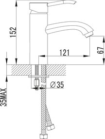 Sapho, LUKA stojánková umyvadlová baterie bez výpusti, chrom, LK02