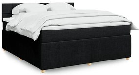 Box spring postel s matrací černá 180x200 cm textil 3287537