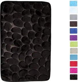 MSV Pebbles černá / Koupelnová předložka / 50 x 80 cm / protiskluzová