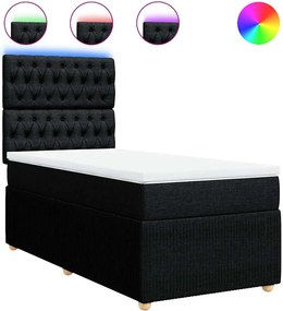 Box spring postel s matrací černá 90x190 cm textil 3294220