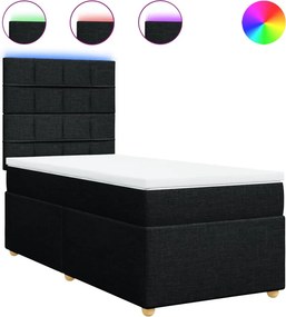 Box spring postel s matrací černá 90x190 cm textil 3293437