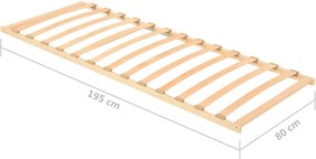 Lamelový rošt postele s 13 lamelami 80 x 200 cm 327256