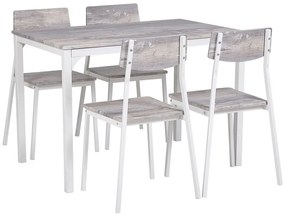 Jídelní souprava jídelní stůl a 4 židle šedá s bílou BISMARCK Beliani