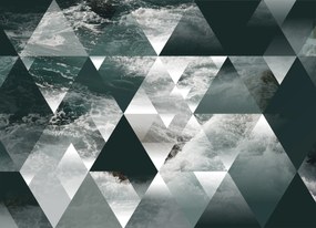 Malvis ® Tapeta 3D trojuhelníky a voda Vel. (šířka x výška): 288 x 200 cm